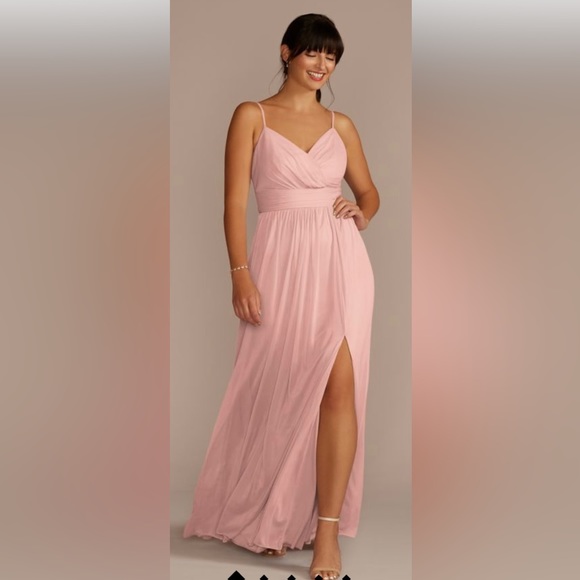 David's Bridal | Dresses | Davids Bridal Ballet Pink Spaghetti Strap ...